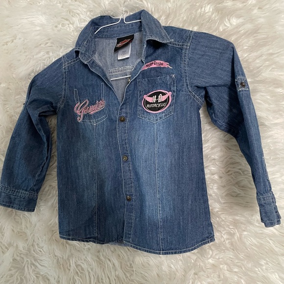 Harley-Davidson | Shirts & Tops | Harleydavidson Girls Size 6 Blue ...